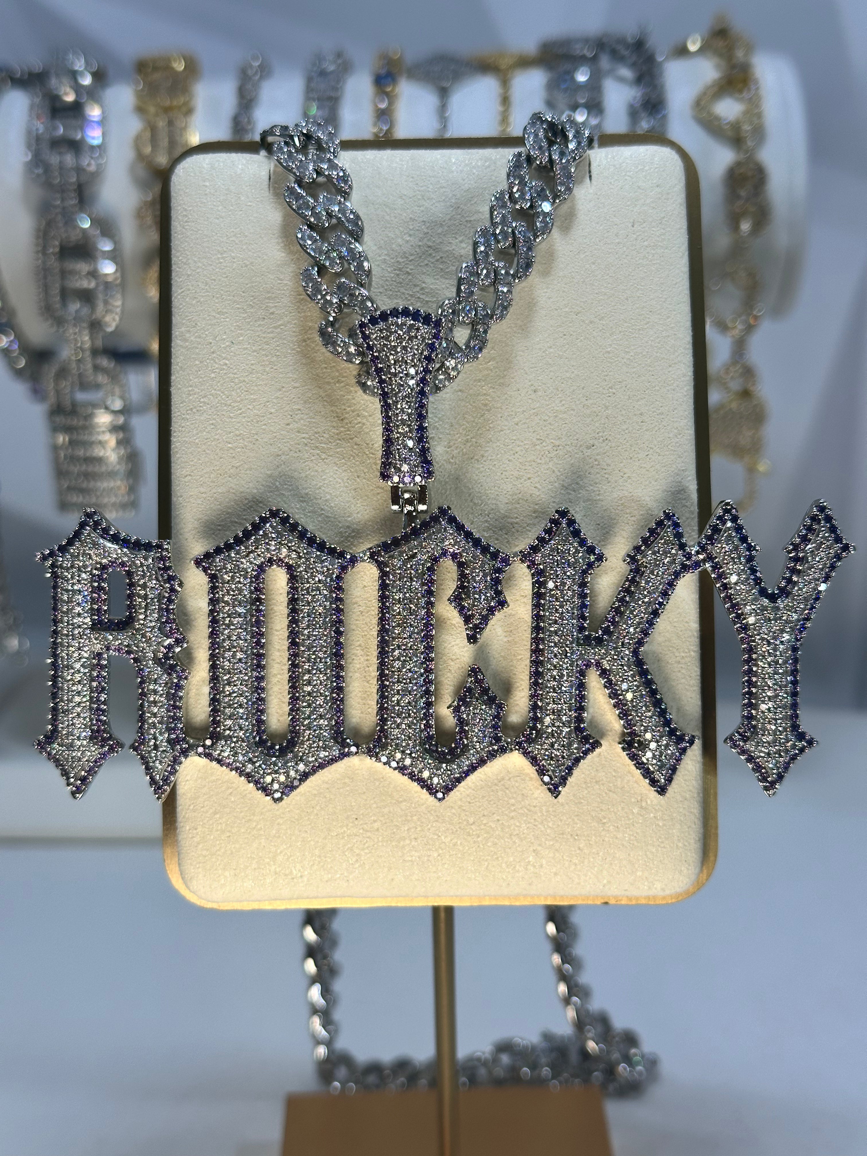 Rockstar two-tone custom nameplate – Jazzie Jewelry Co