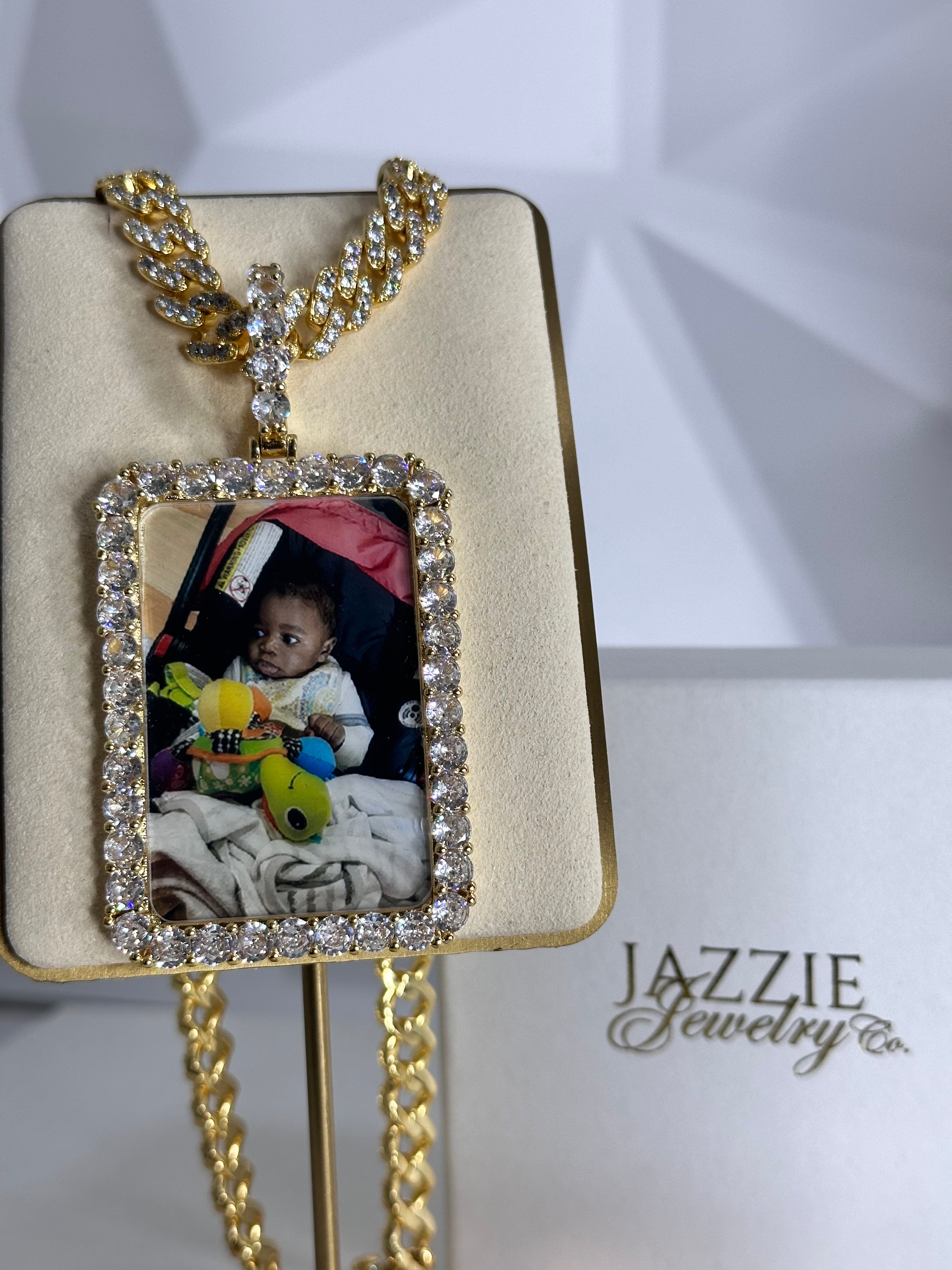 Icy Rectangle Photo Necklace – Jazzie Jewelry Co