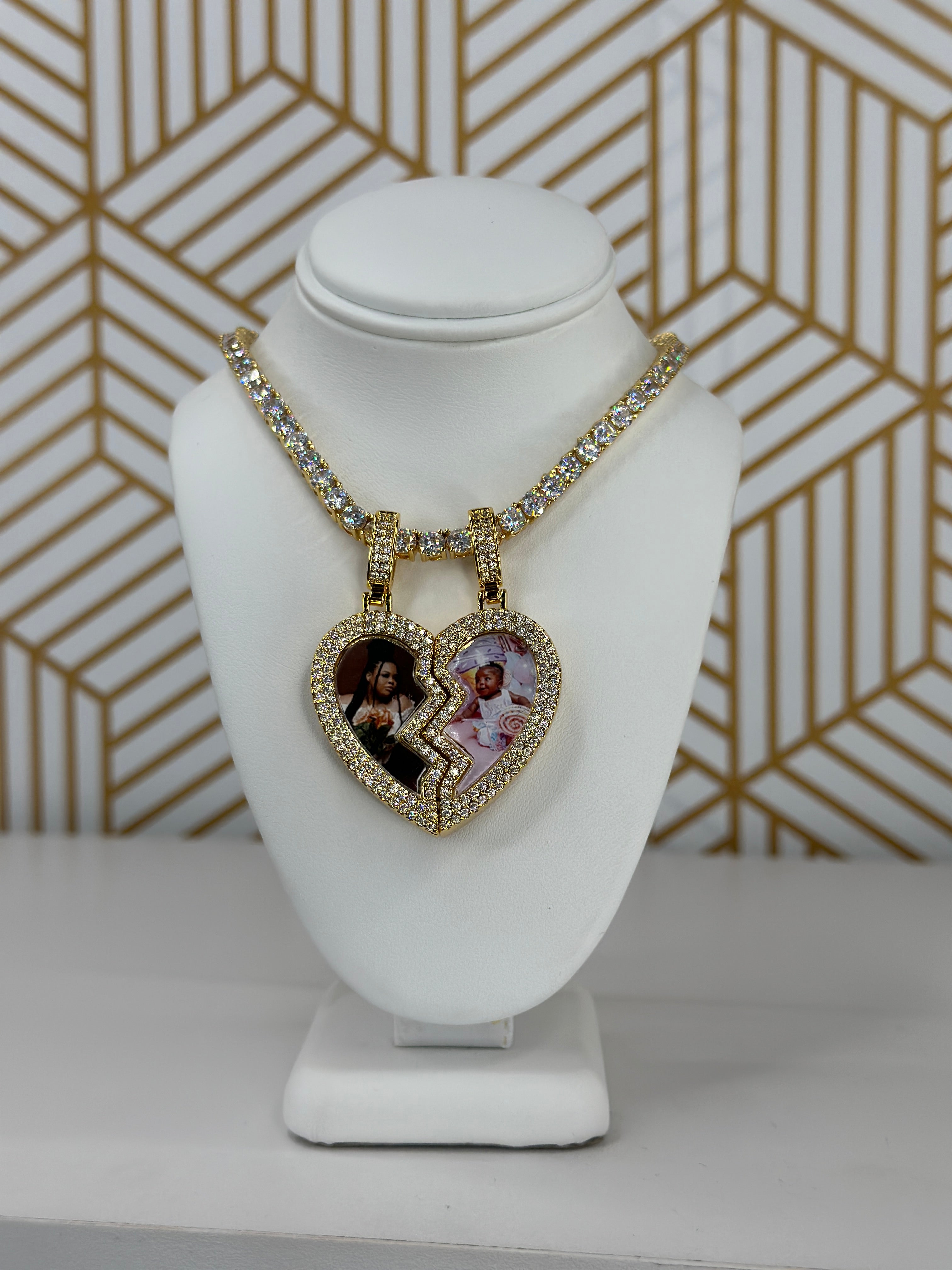 Split Heart Photo Necklace – Jazzie Jewelry Co
